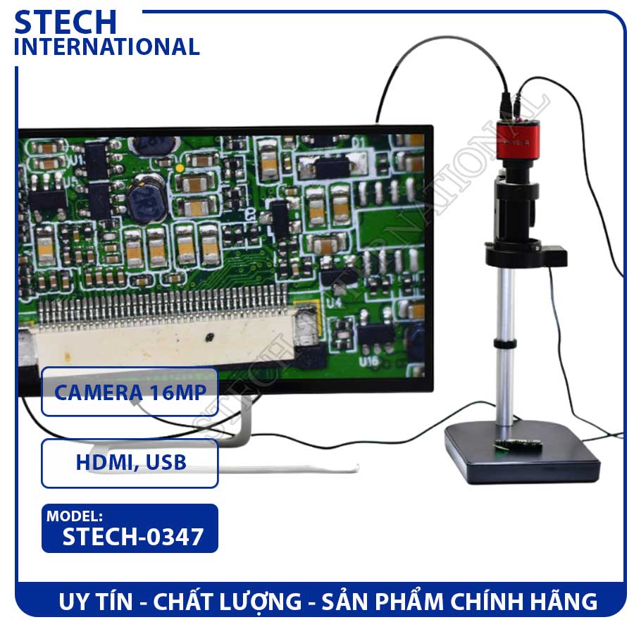 Kính Hiển Vi Kỹ Thuật Số STECH-0347 | 16MP - Cổng HDMI/USB